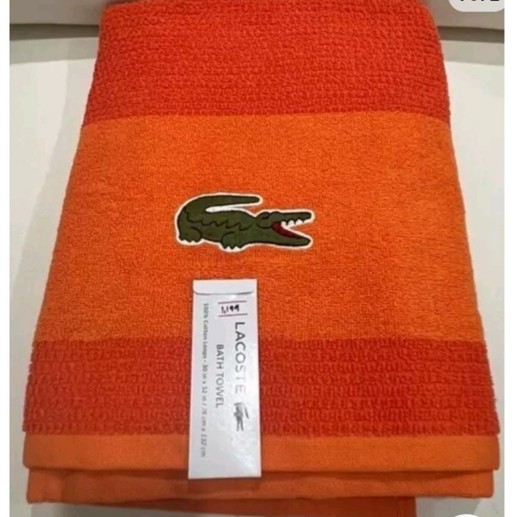 Lacoste | Bath | Lacoste Orange Big Crocodile Logo 52 X 3 Bath Towel 00 ...
